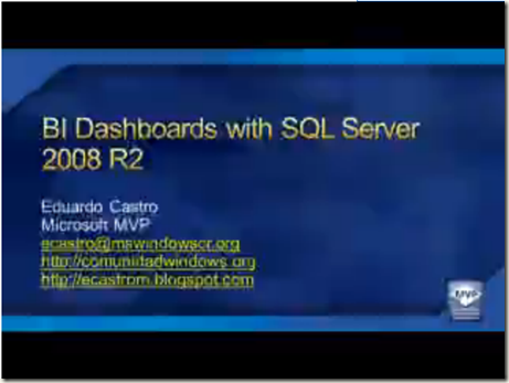 Screencast sobre creación de Dashboards de Inteligencia de Negocios con SQL Server 2008 R2